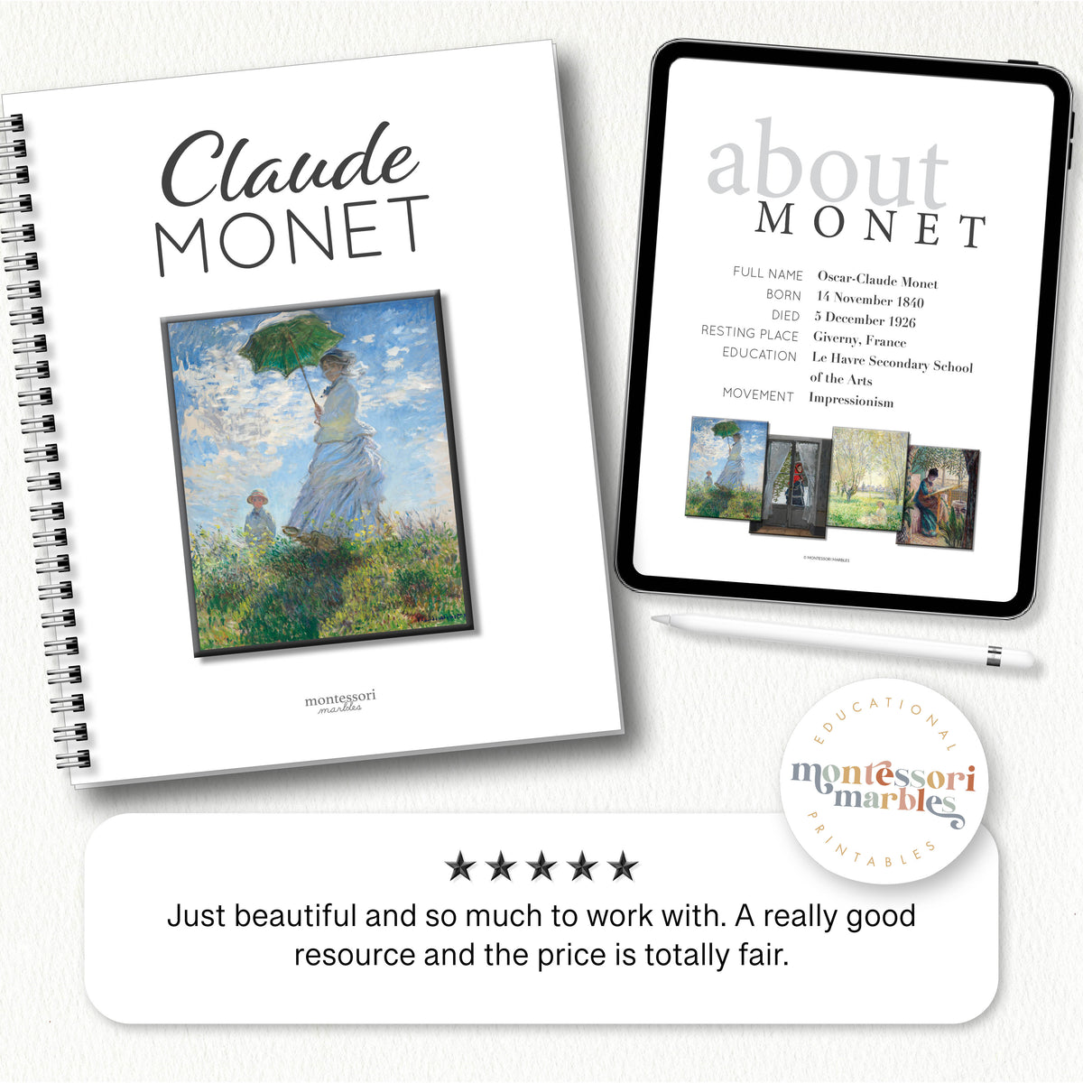 Claude Monet Montessori Picture Binder – Montessori Marbles