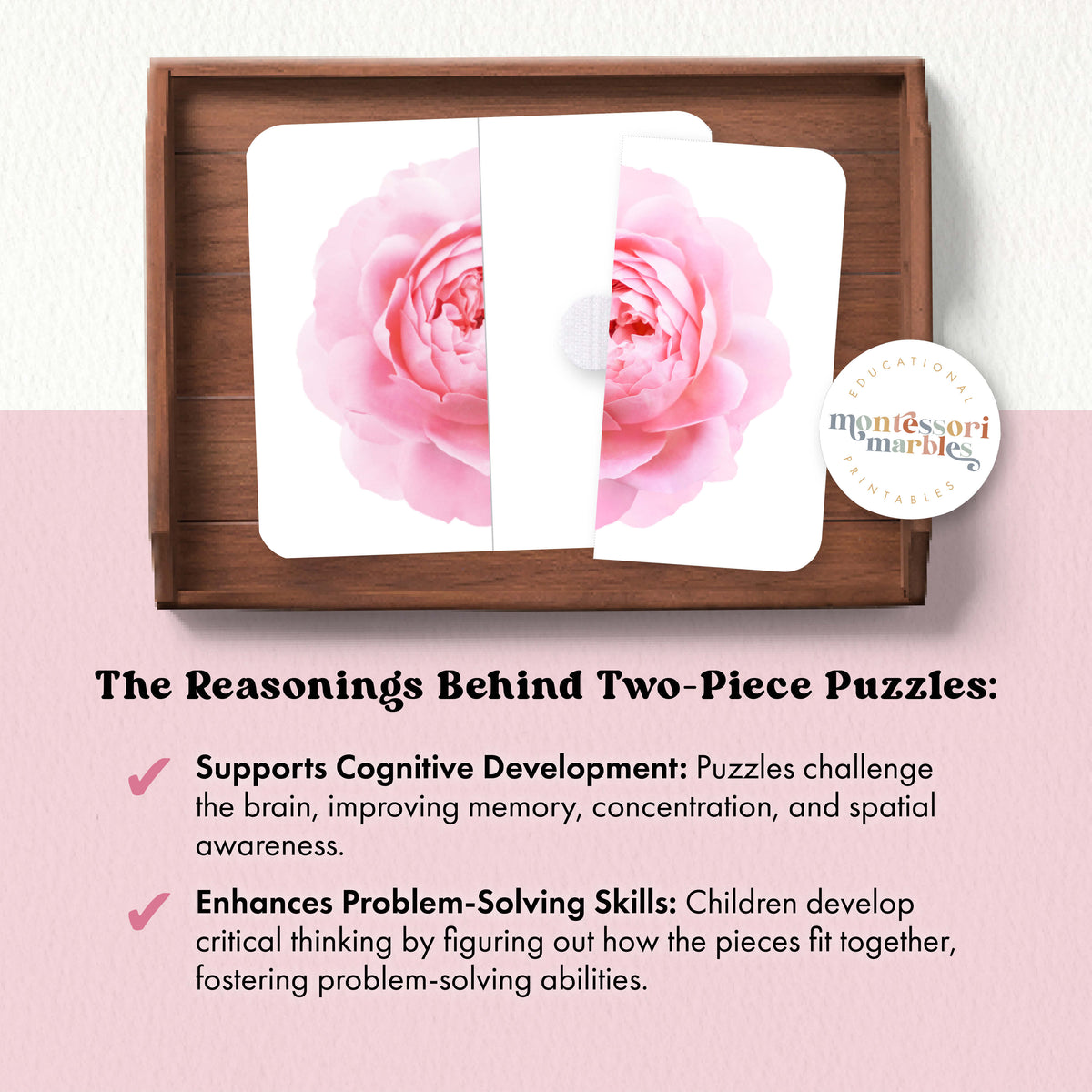 Flowers Two-Piece Matching Puzzle | Montessori Printable Materials ...