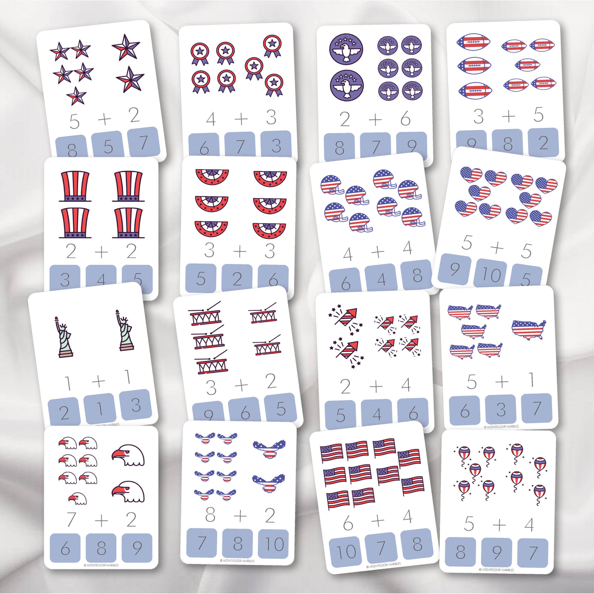 United States Addition Clip Cards – Montessori Marbles