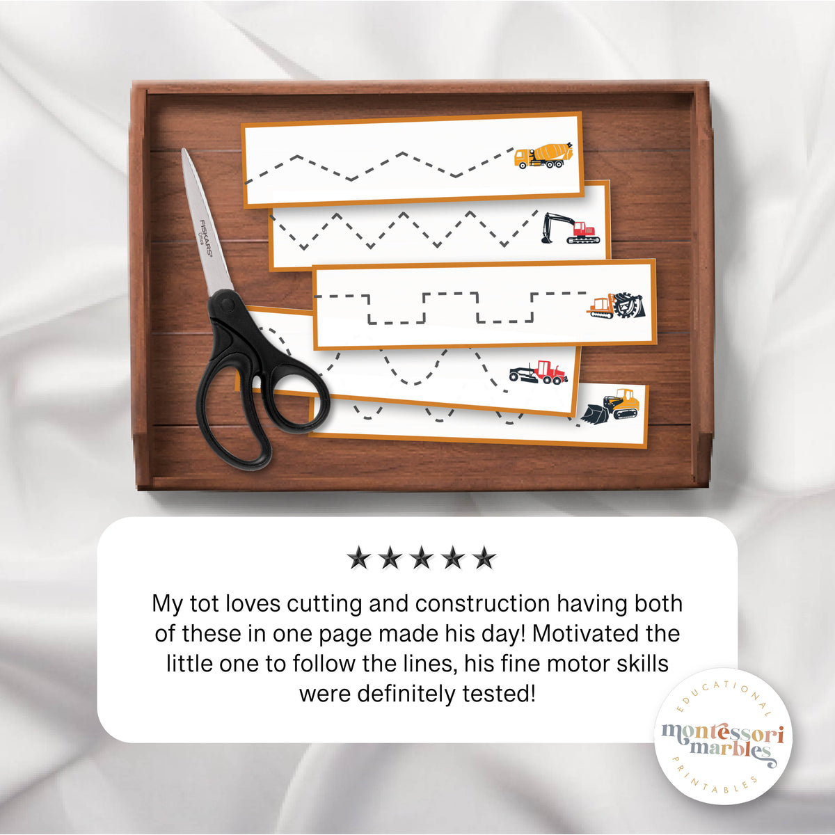 Construction Theme Cutting Strips | Montessori Inspired Fine Motor ...