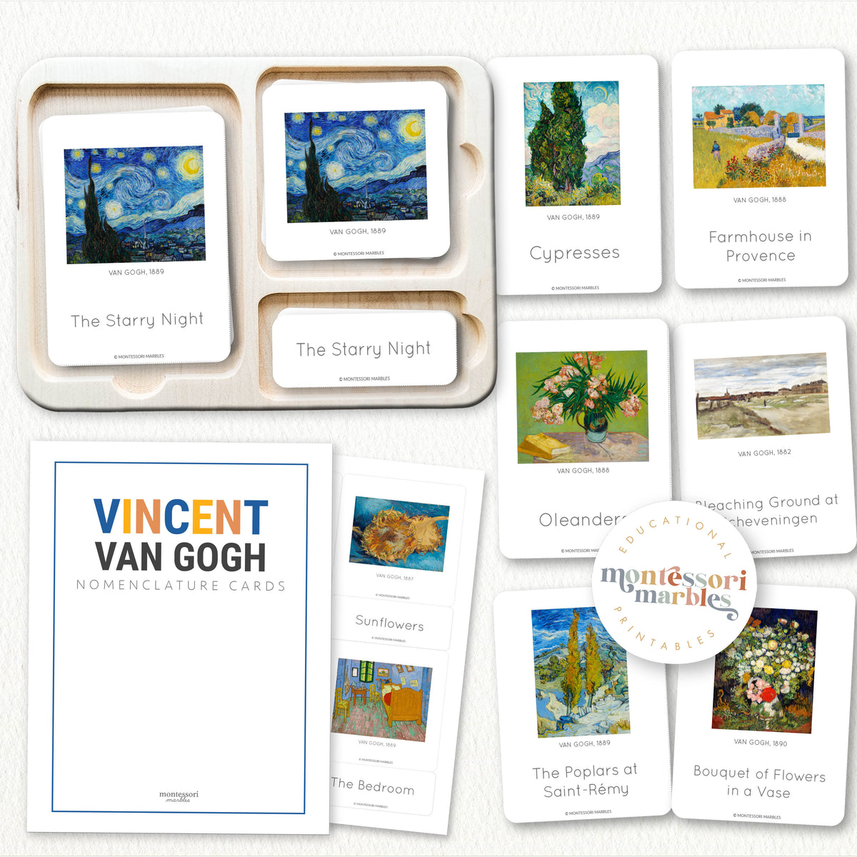 Vincent Van Gogh Montessori Nomenclature Cards – Montessori Marbles