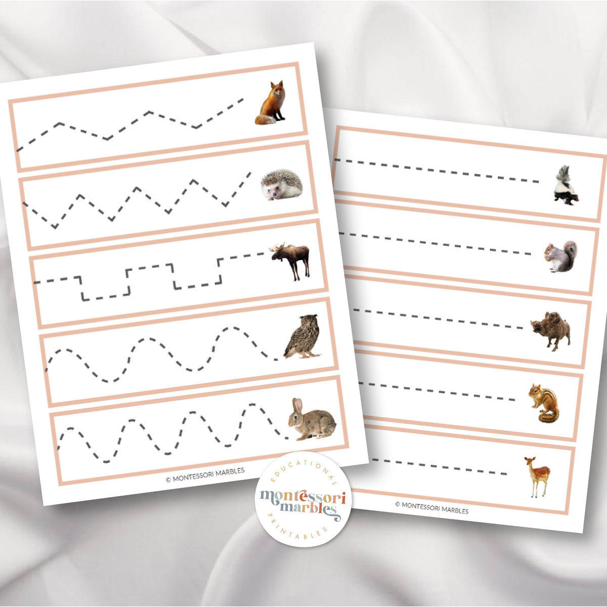 Woodland Animals Cutting Strips – Montessori Marbles