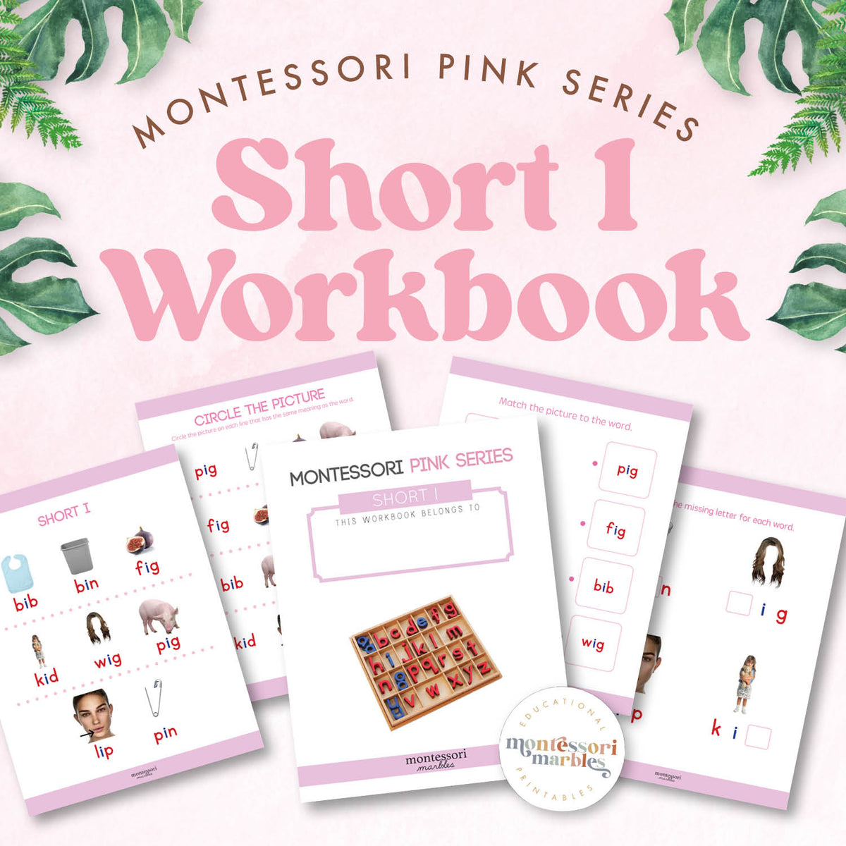 Montessori Pink Series Workbook Short I – Montessori Marbles