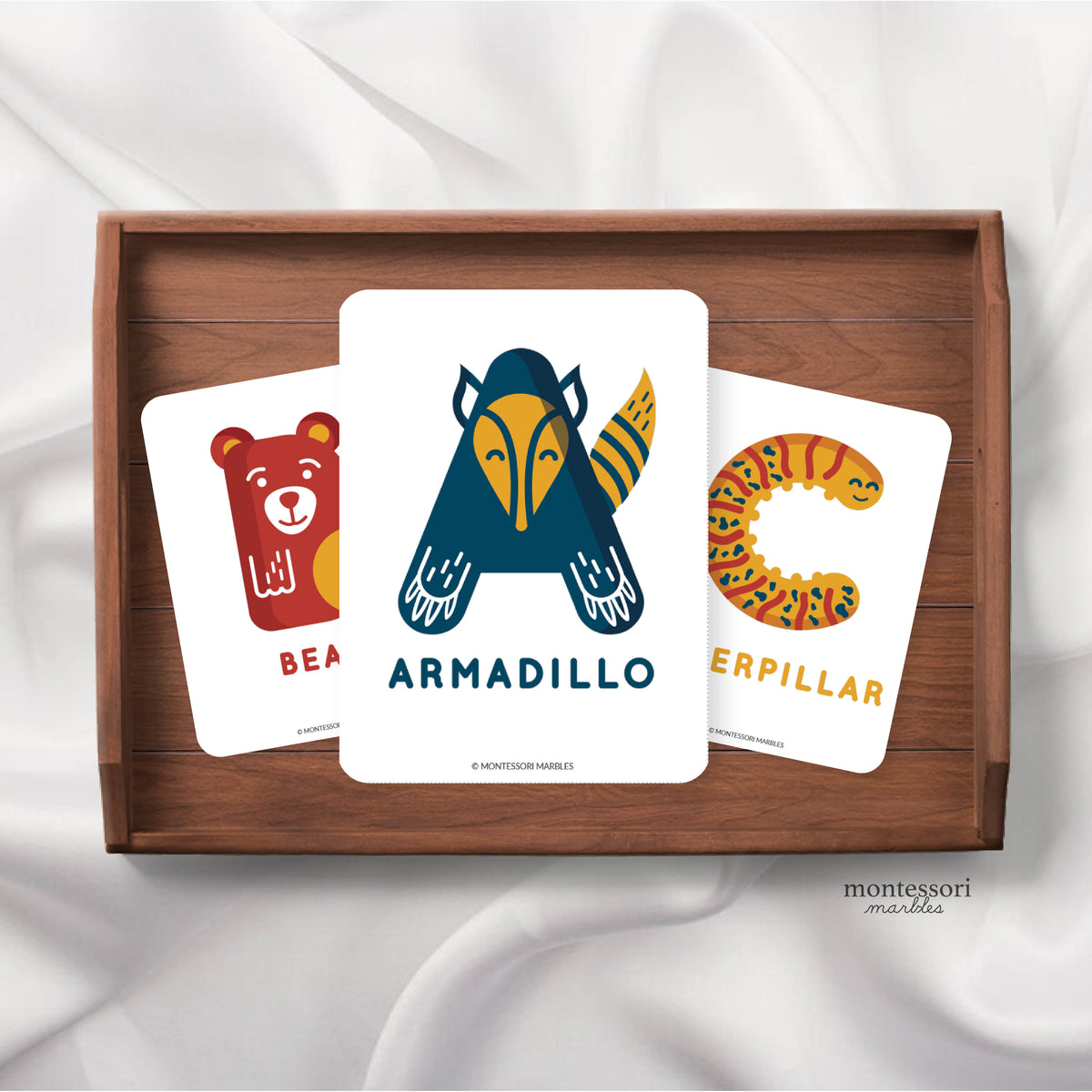 ABC Animals Theme | Printable Flash Cards For Babies – Montessori Marbles