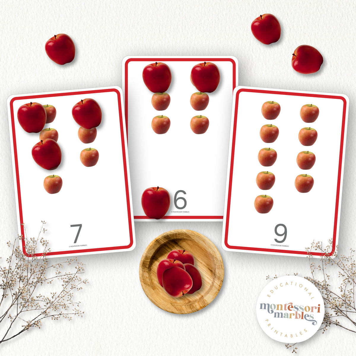 Apples Counting 1 to 10 | Montessori Inspired Printable – Montessori ...