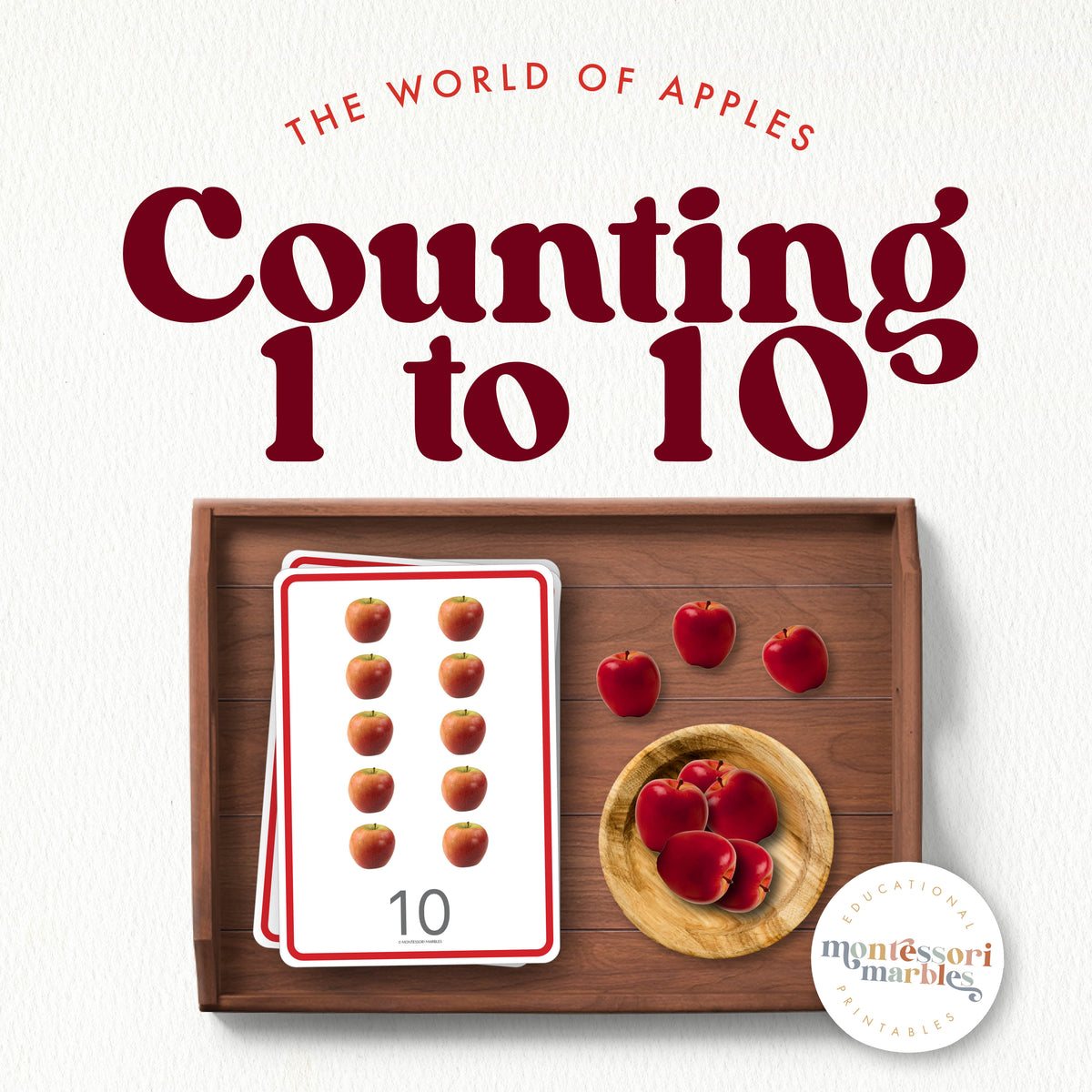 Apples Counting 1 to 10 | Montessori Inspired Printable – Montessori ...
