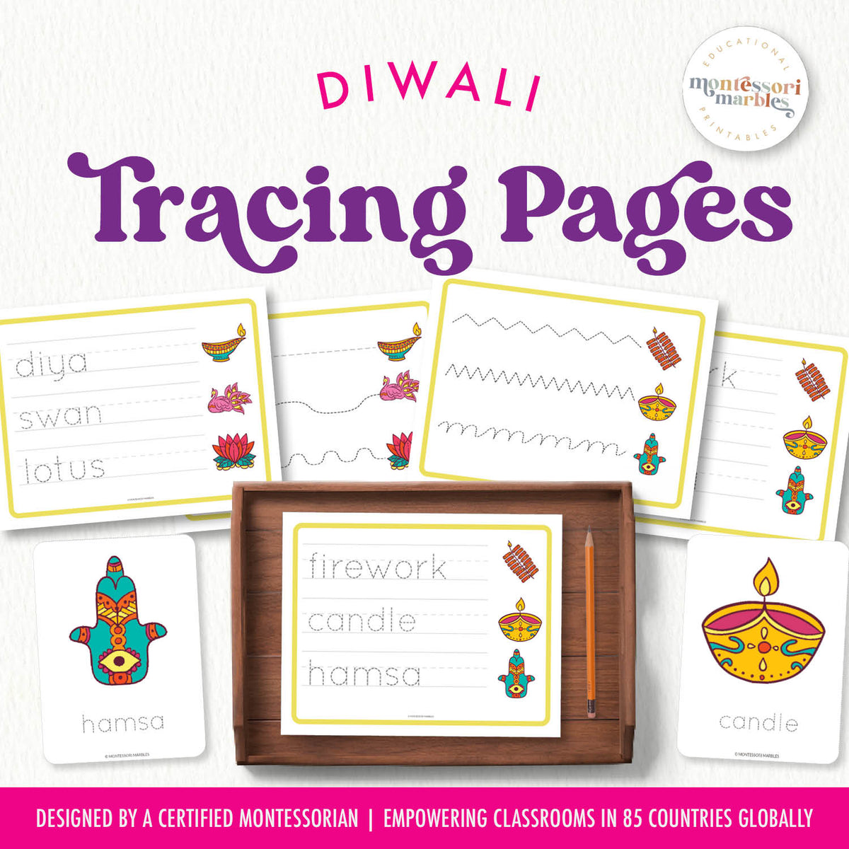Diwali Handwriting Activity – Montessori Marbles