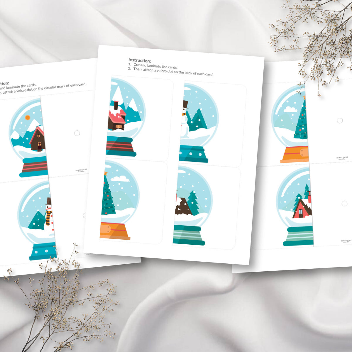 Winter Snow Globes Symmetry Puzzle – Montessori Marbles