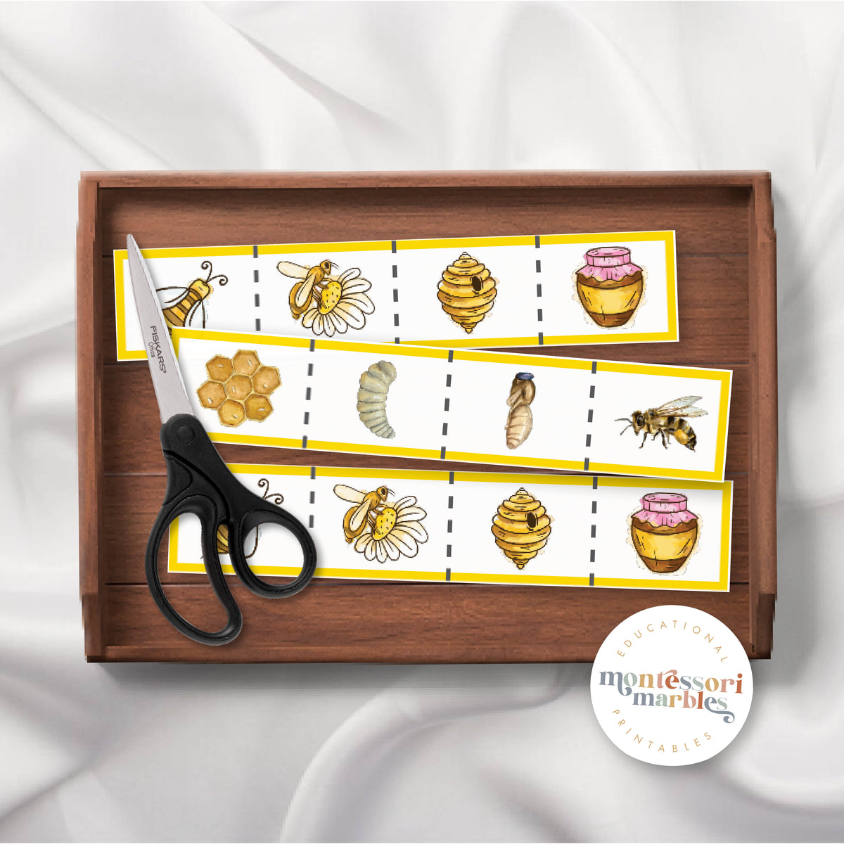 Bees & Honey Cutting Strips | Montessori Inspired Fine Motor Skills ...