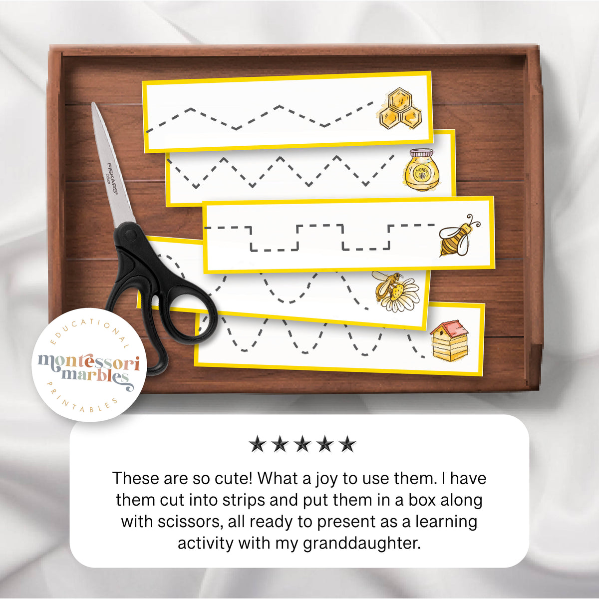 Bees & Honey Cutting Strips | Montessori Inspired Fine Motor Skills ...