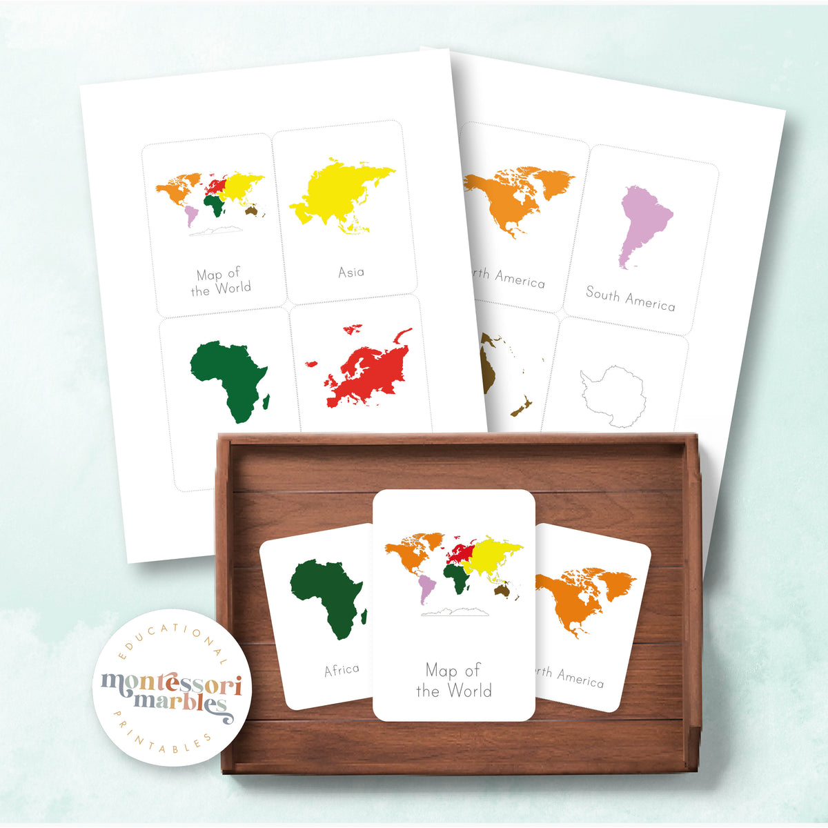Continent Flash Cards – Montessori Marbles