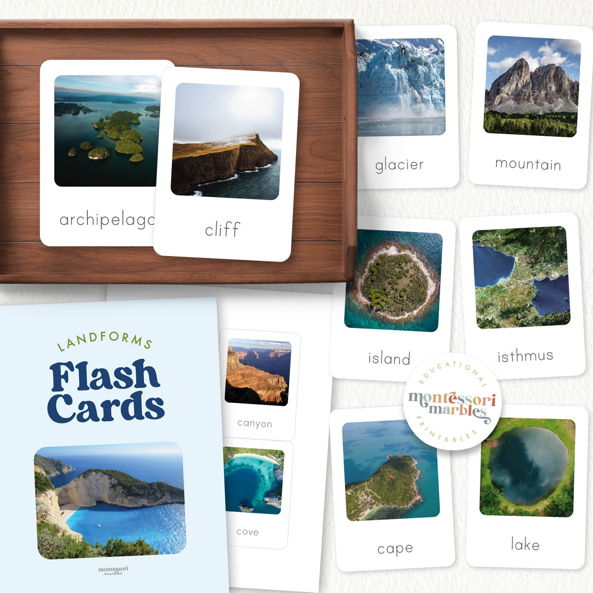Landforms Flash Cards – Montessori Marbles