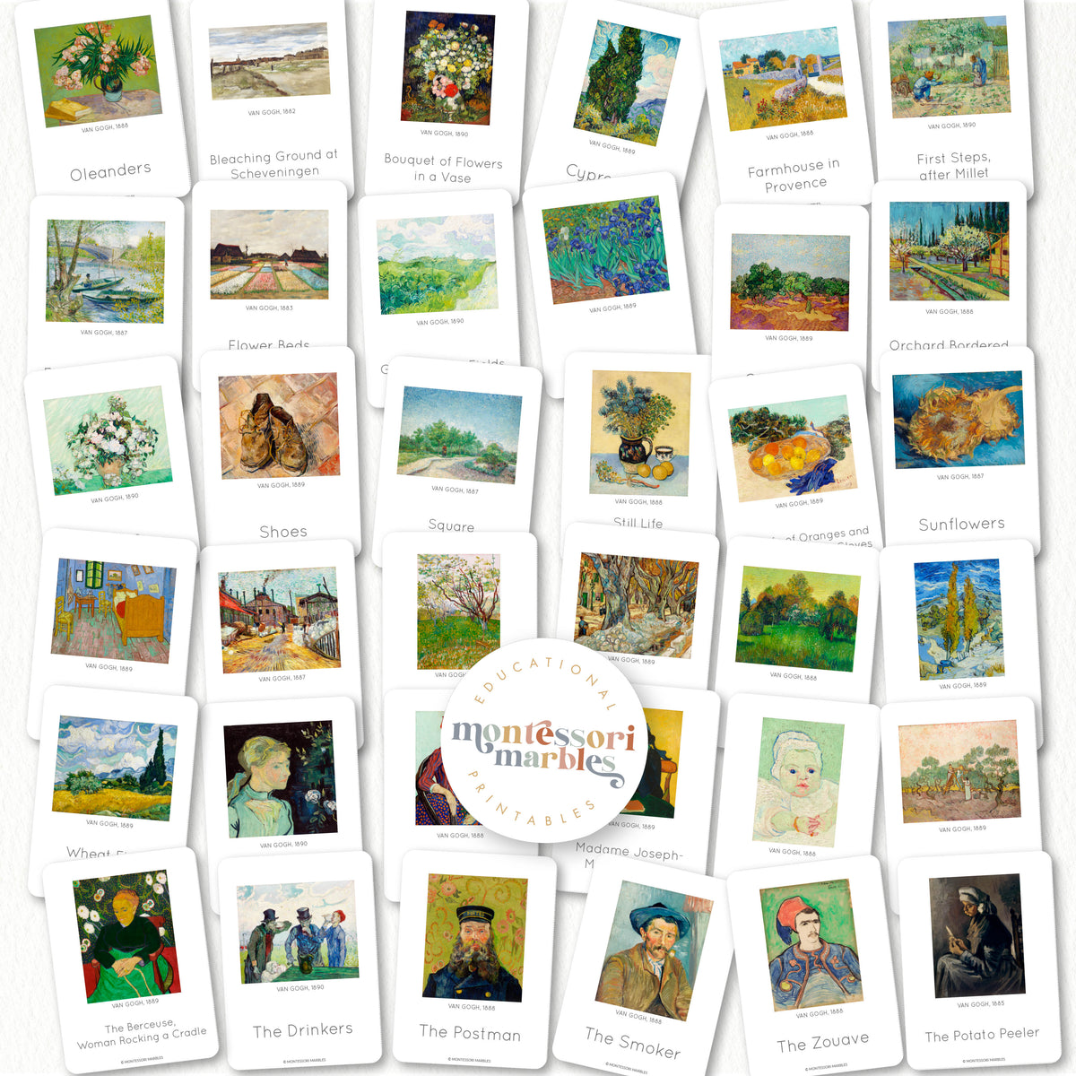 Vincent Van Gogh Flash Cards – Montessori Marbles