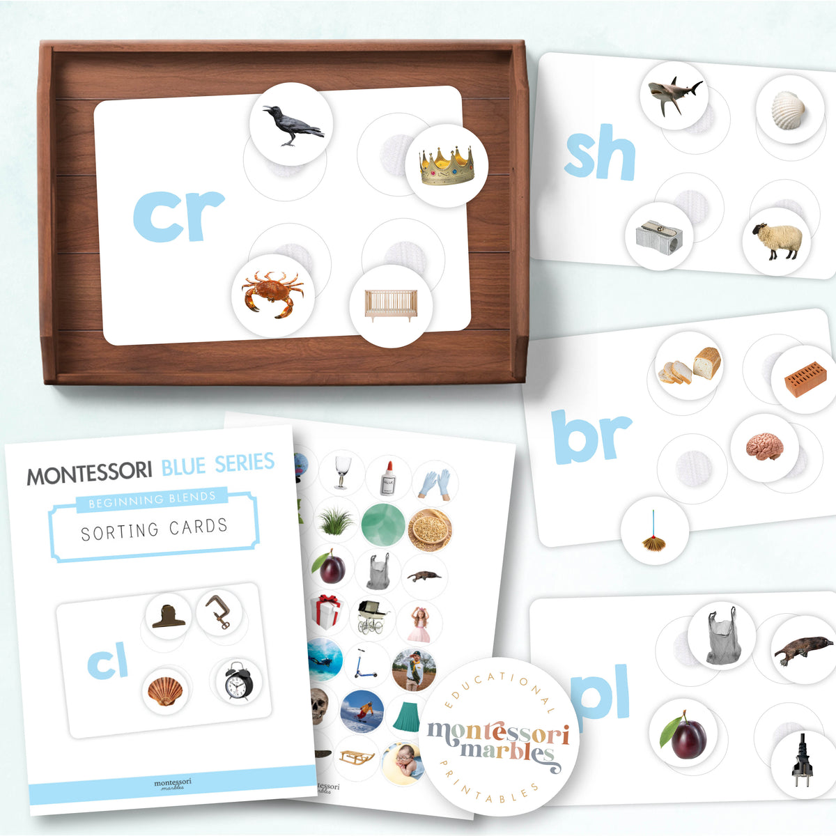 Montessori Blue Series Sorting Cards | Beginning Blends – Montessori ...