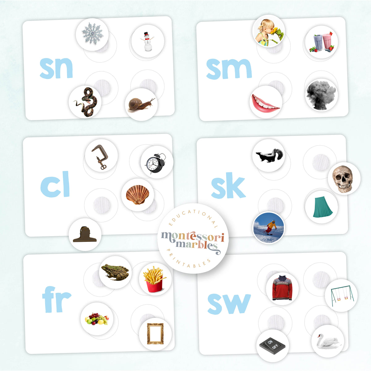 Montessori Blue Series Sorting Cards | Beginning Blends – Montessori ...