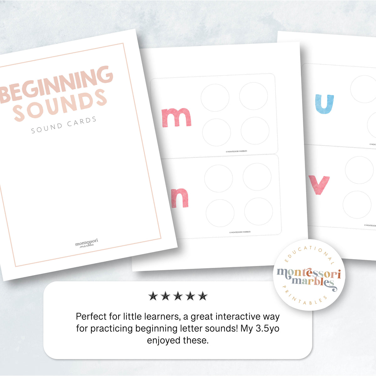 Beginning Sounds Sorting Cards – Montessori Marbles