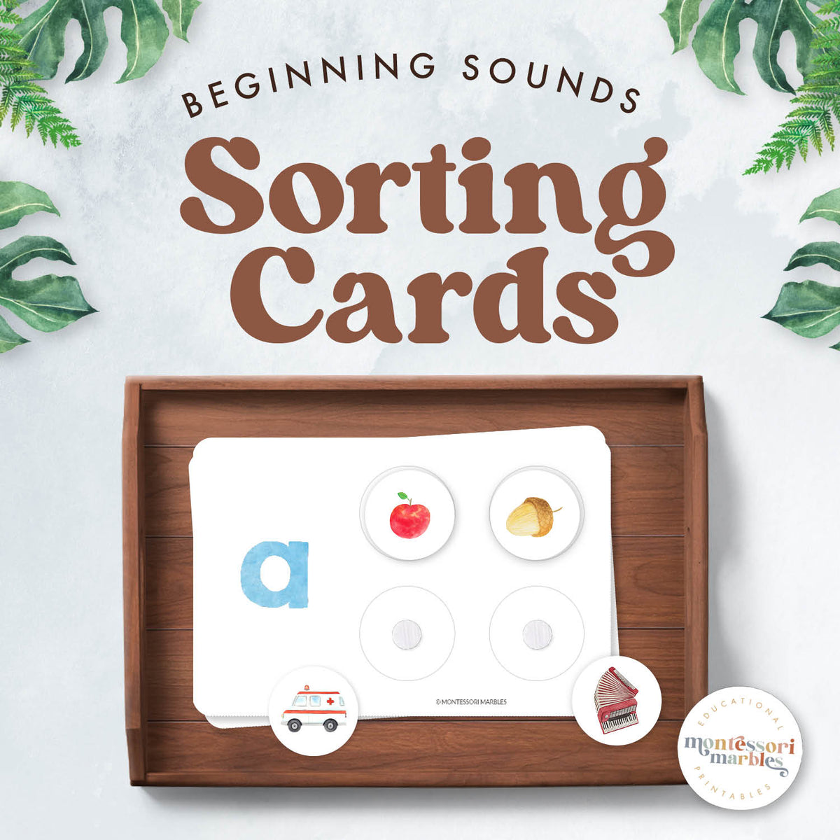 Beginning Sounds Sorting Cards – Montessori Marbles