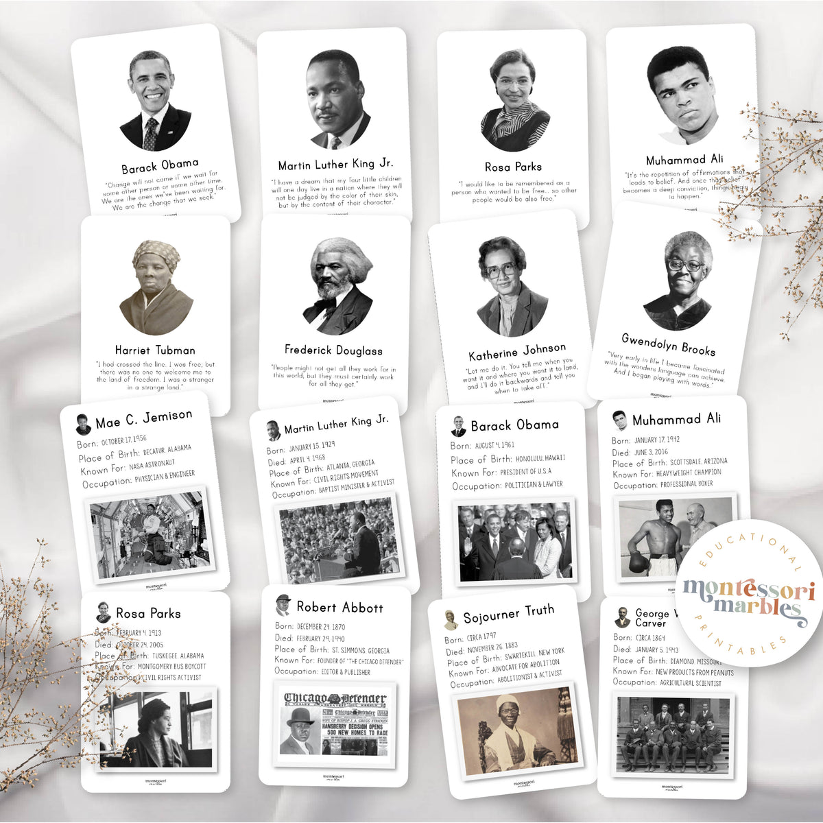 Black History Month Fact Cards – Montessori Marbles