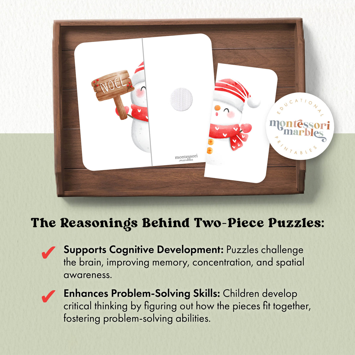 Christmas Snowman Symmetry Puzzles – Montessori Marbles