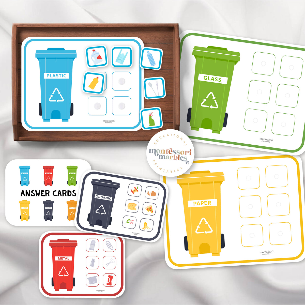 Earth Day Recyclable Sorting Cards | Montessori Inspired Printables ...