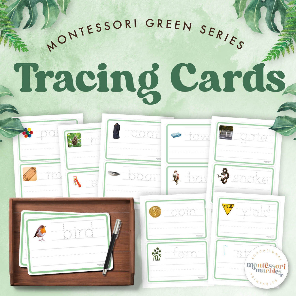 Montessori Green Series Tracing Cards – Montessori Marbles