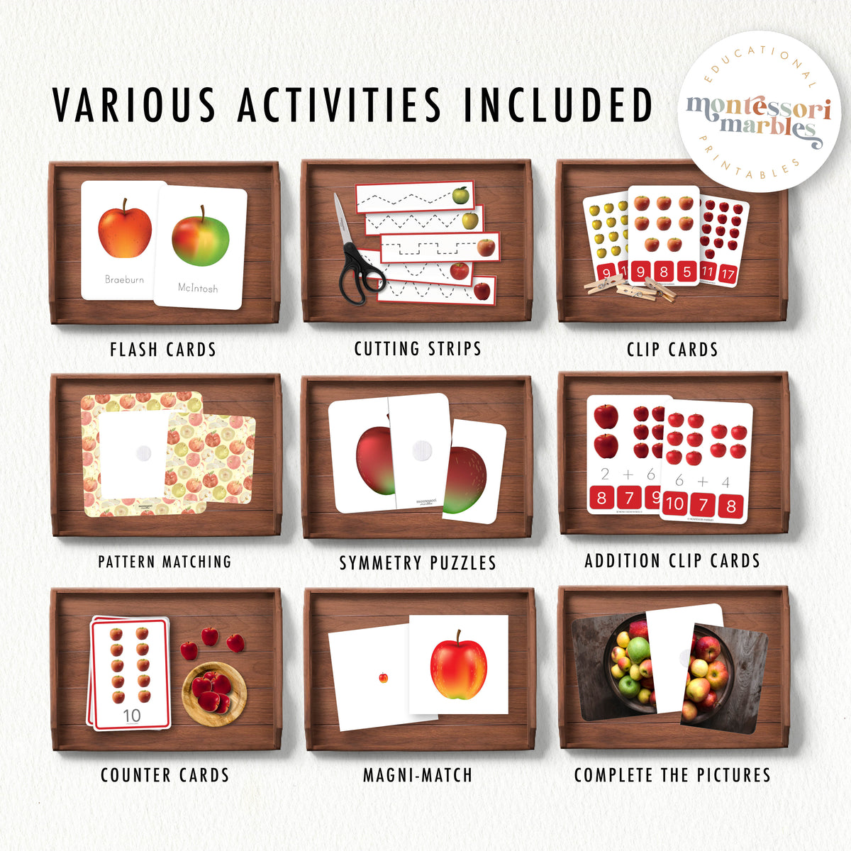 Apples Activity Bundle | Montessori Printable Learning Resources ...