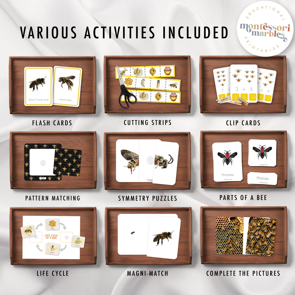 Bees & Honey Activity Bundle – Montessori Marbles