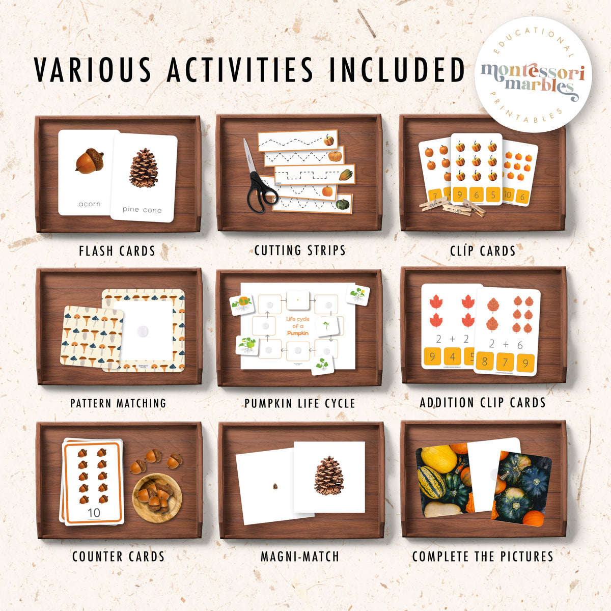 Fall Activity Bundle | Montessori Printable Learning Resources ...