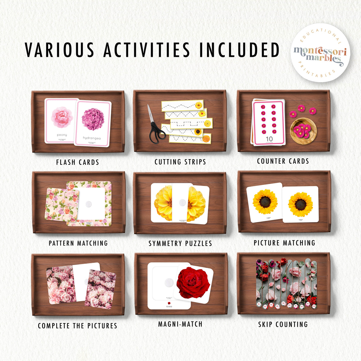Spring Flowers Activity Bundle | Montessori Printable Learning ...