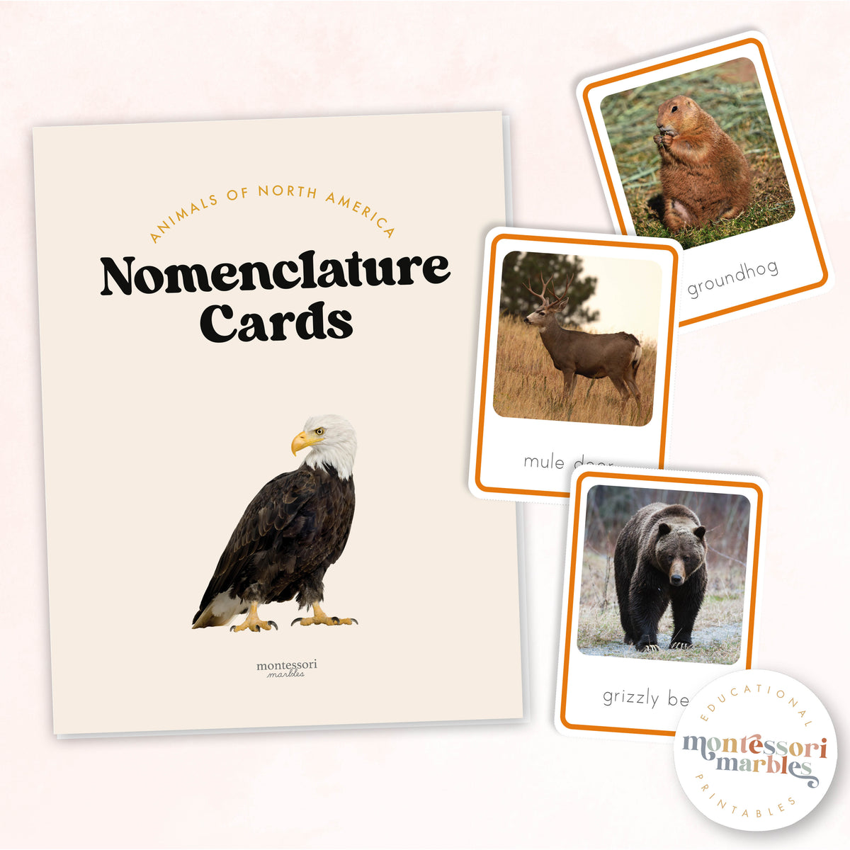 Animals of North America Nomenclature Cards | Montessori Printables ...