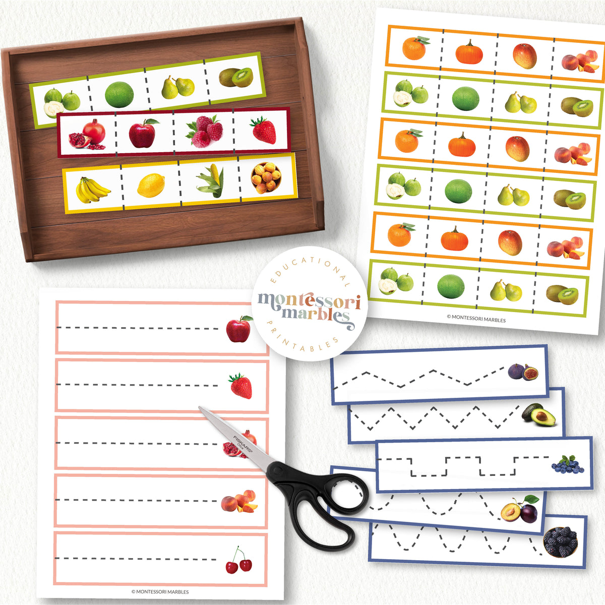 Fruits Cutting Strips | Montessori Inspired Printable for Preschool ...