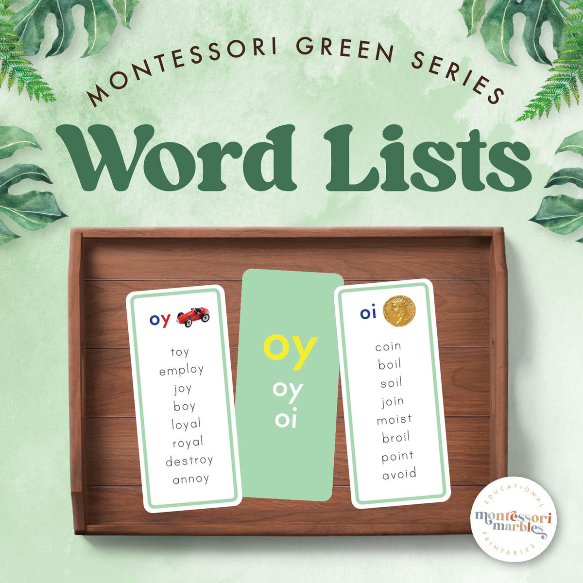 Montessori Green Series Word Lists for Phonogram – Montessori Marbles