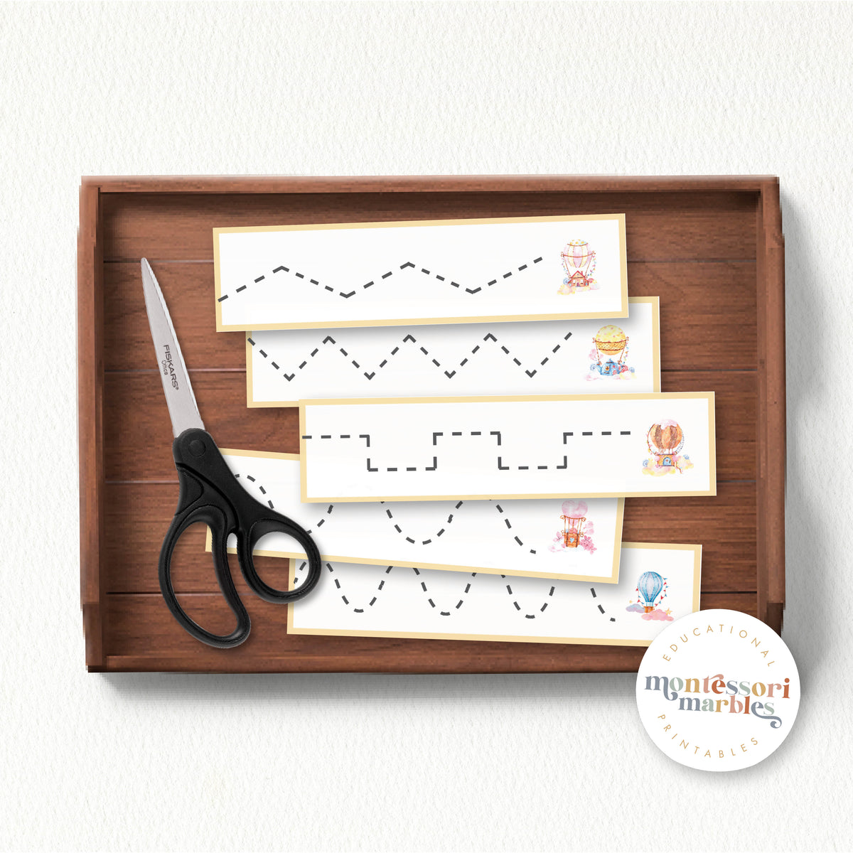 Hot Air Balloons Cutting Strips | Montessori Inspired Fine Motor Skills ...