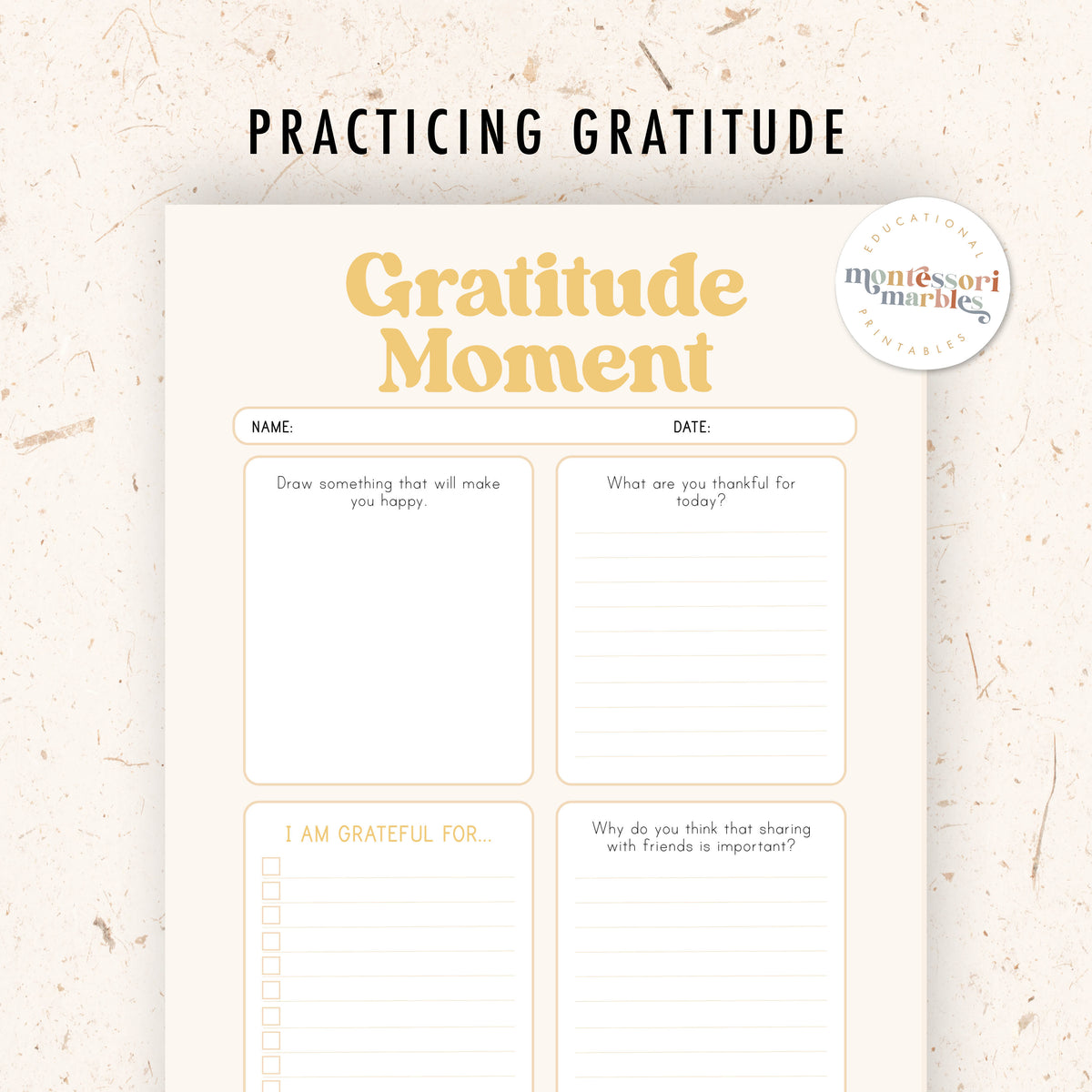 5-Day Kindness Journal – Montessori Marbles