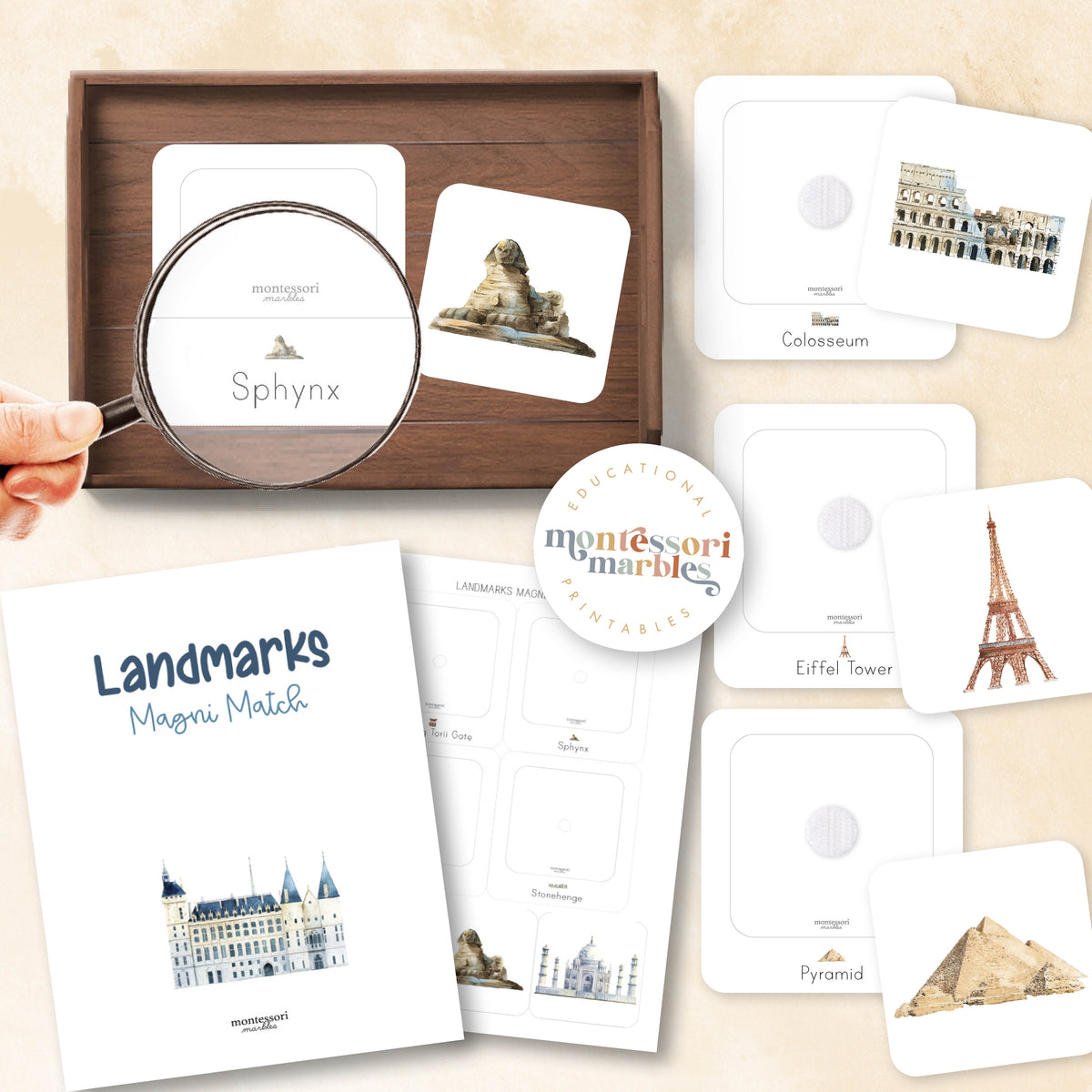 Landmark Magni-Match | Montessori Inspired Printable Resources ...