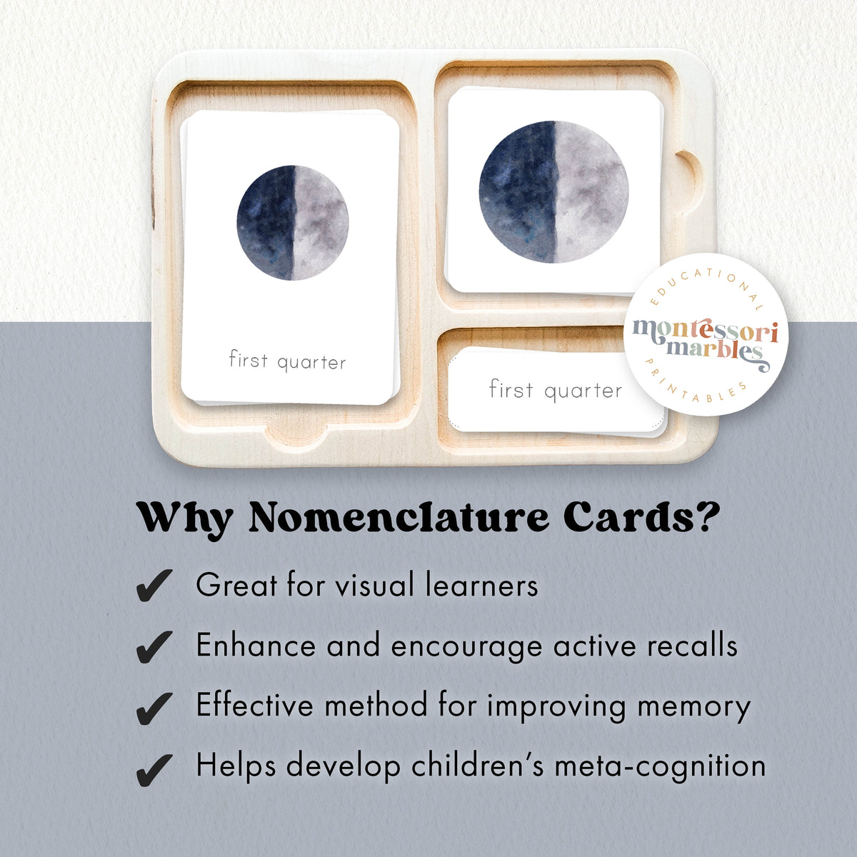 Moon Phases Nomenclature Cards | Montessori Printable Activities ...