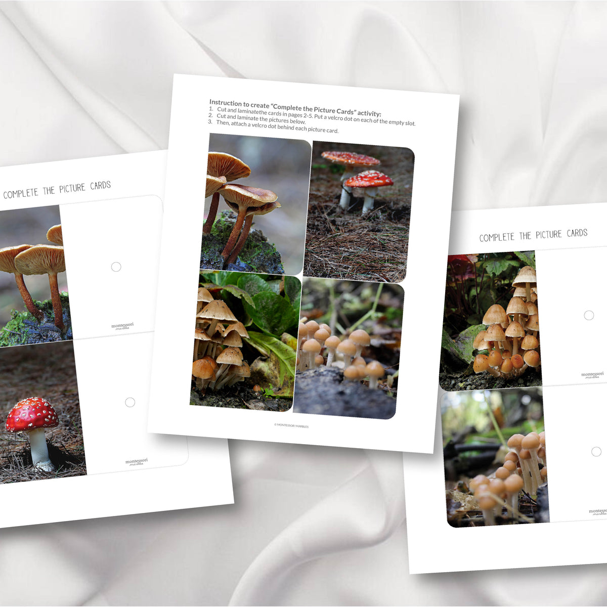 Mushroom Complete The Pictures – Montessori Marbles