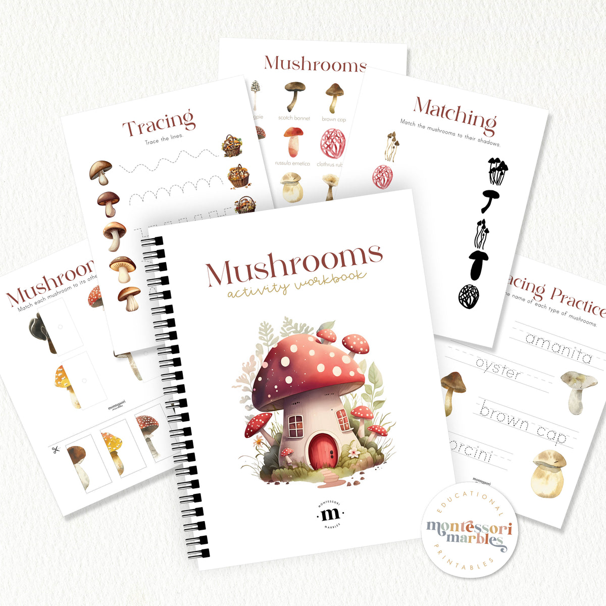 Mushroom Activity Workbook | Montessori Printable Resources ...