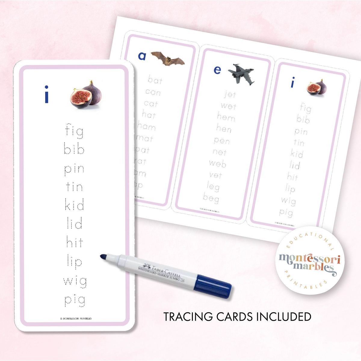 Montessori Pink Series Word Lists – Montessori Marbles