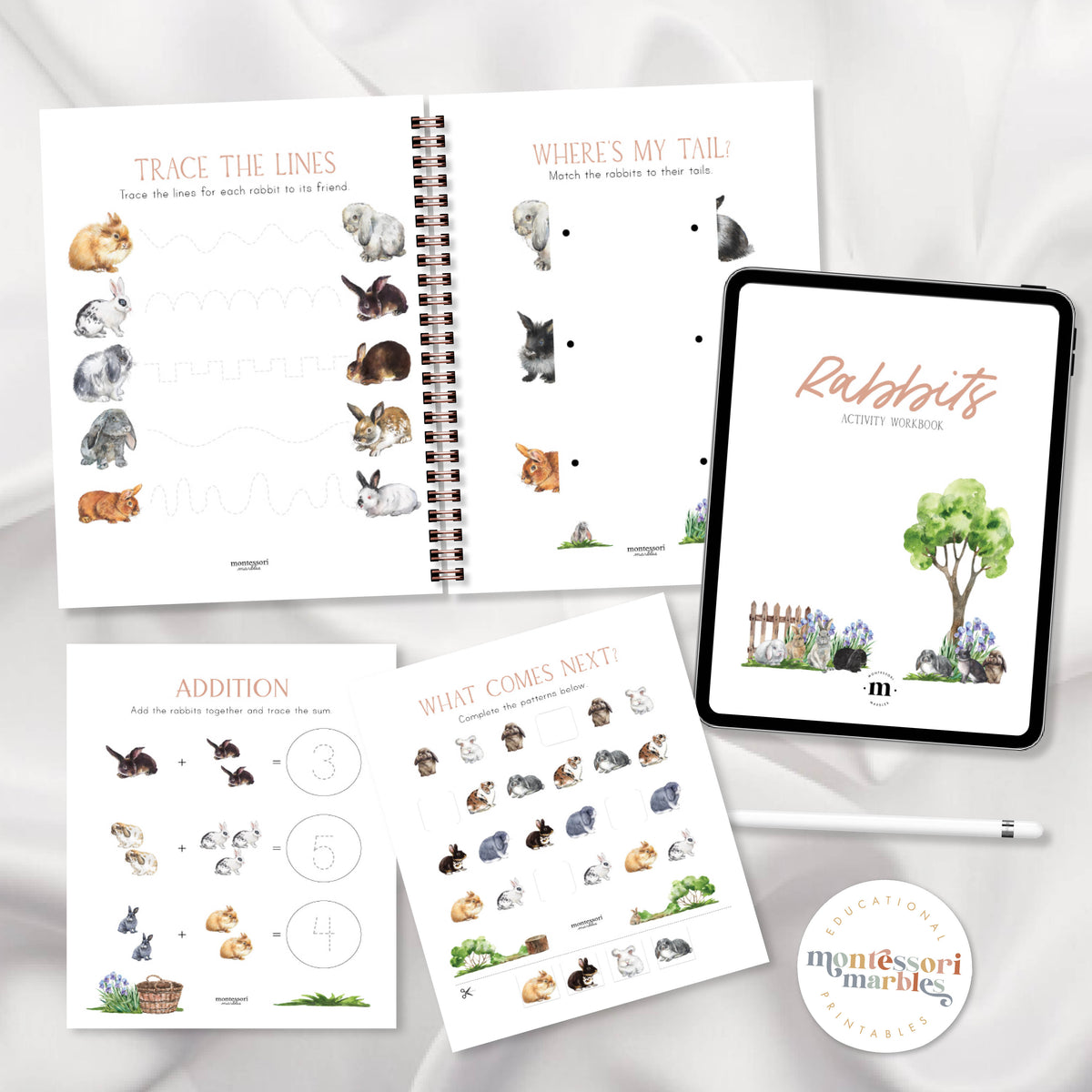 Rabbits Activity Workbook – Montessori Marbles