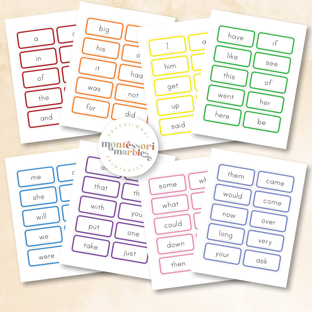 Sight Words (Montessori Puzzle Words) | Montessori Printable Resources ...