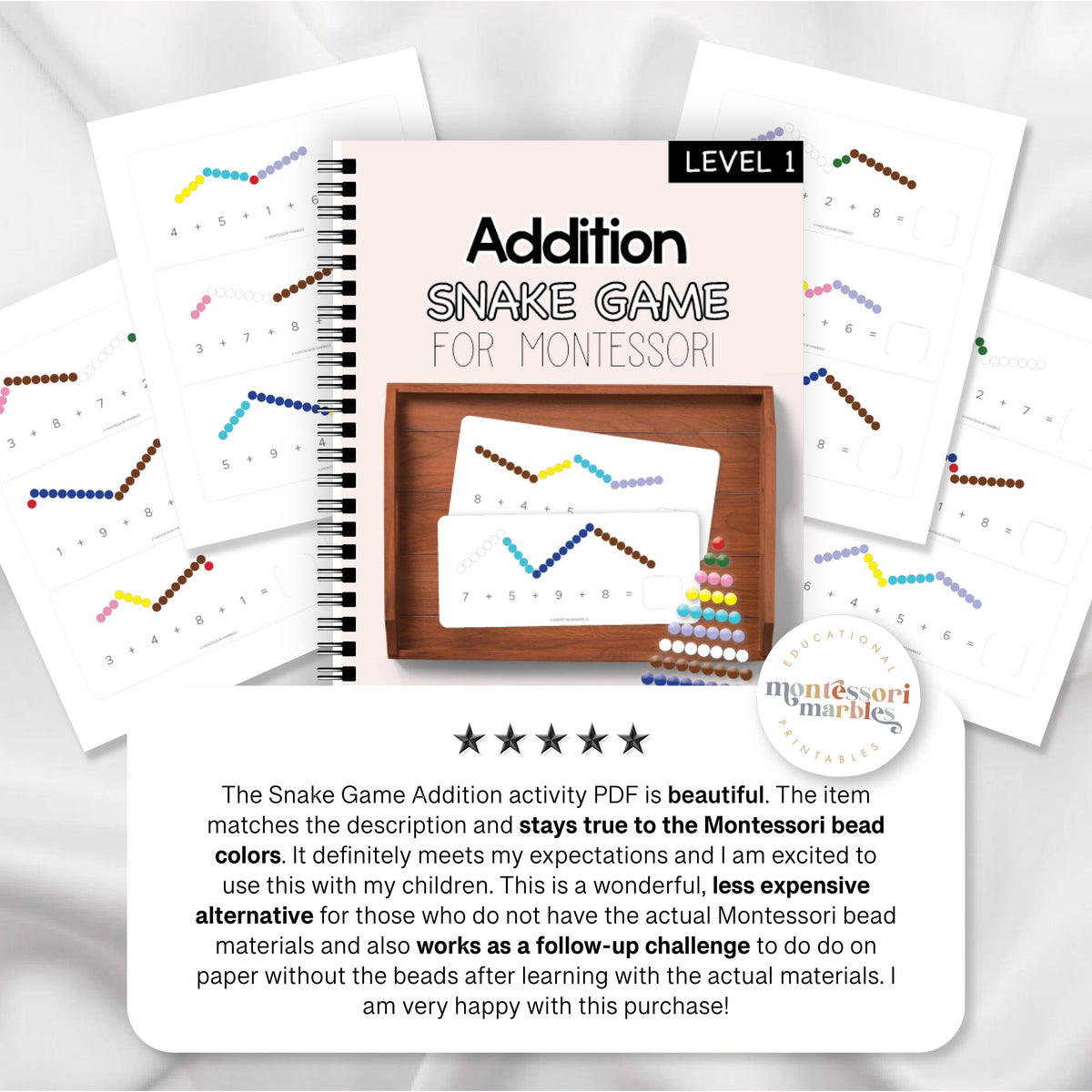 Snake Game Addition Workbook – Montessori Marbles