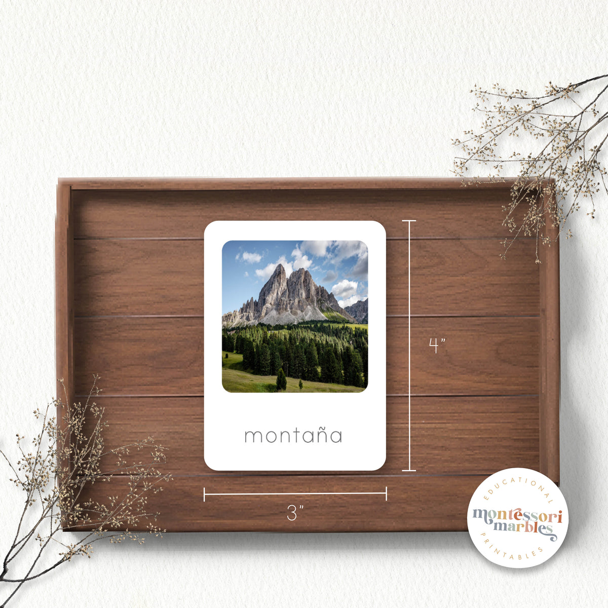 Landforms Spanish Flash Cards – Montessori Marbles