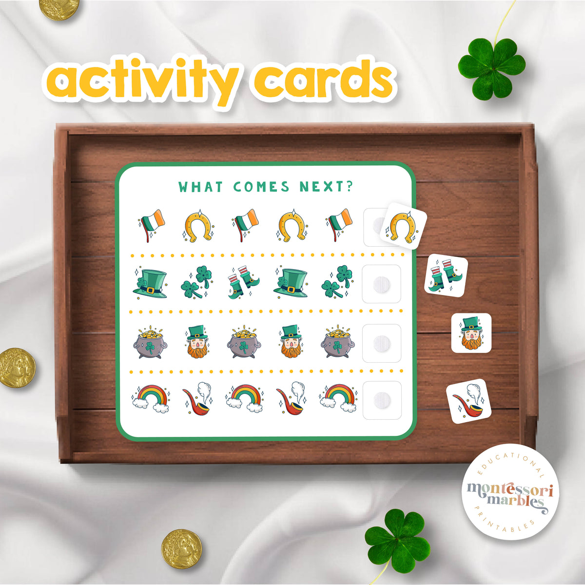 ST. PATRICK'S DAY Complete The Patterns – Montessori Marbles