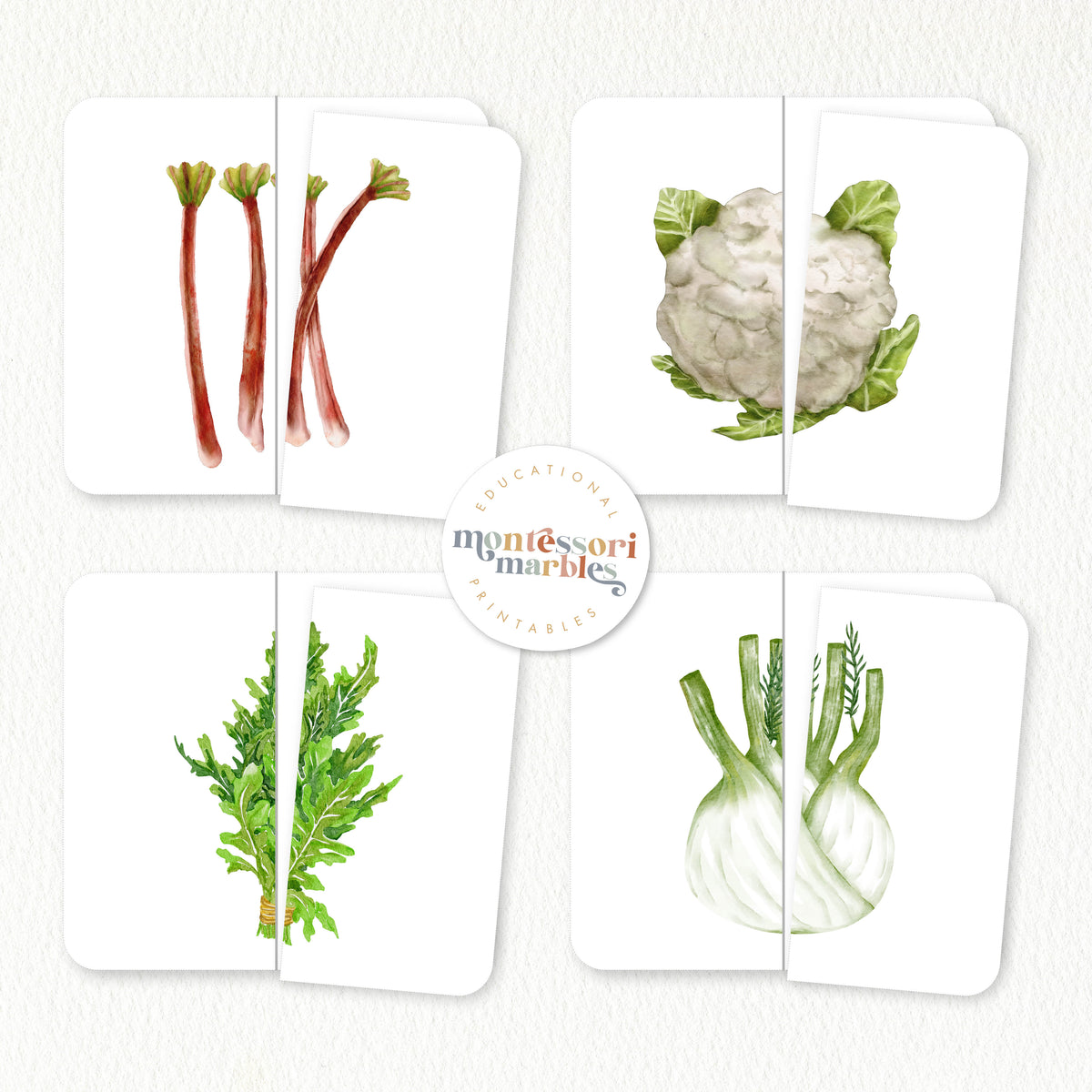 Vegetable Two-Piece Puzzles | Montessori Inspired Printable ...