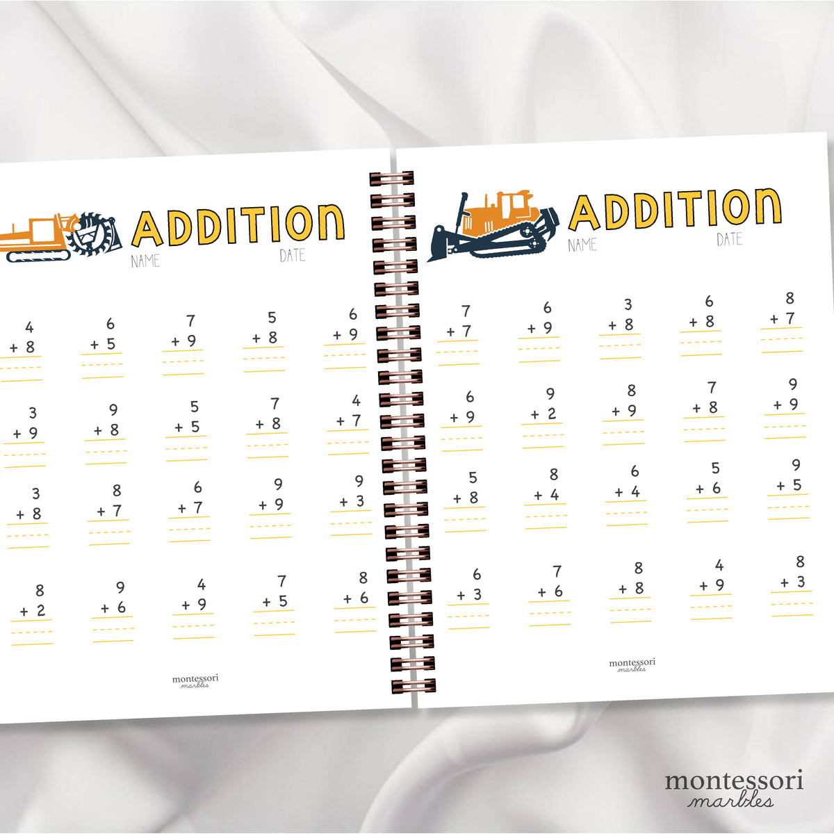 Construction Addition Drills Workbook Level 1 – Montessori Marbles