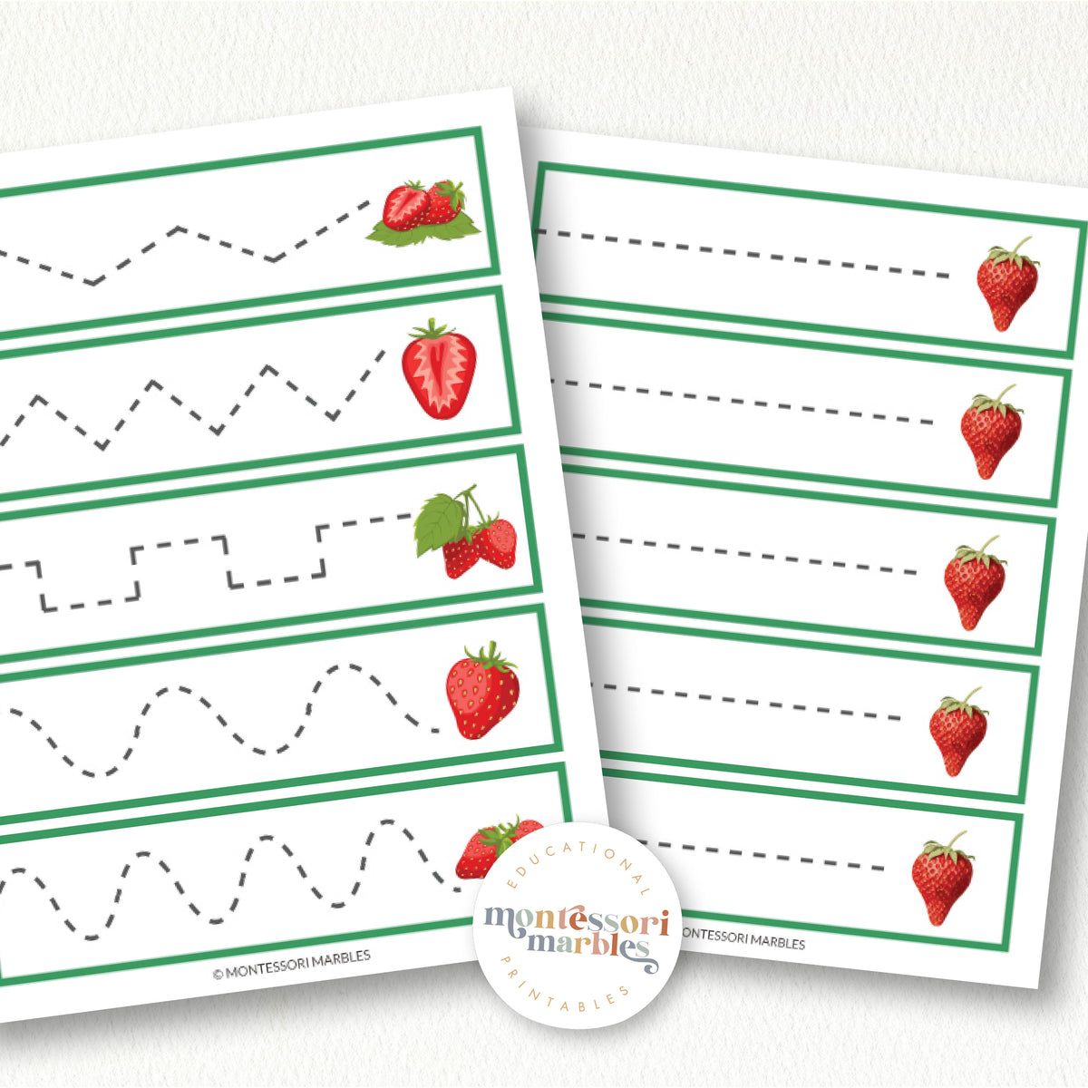 Strawberry Cutting Strips | Montessori Inspired Printable – Montessori ...