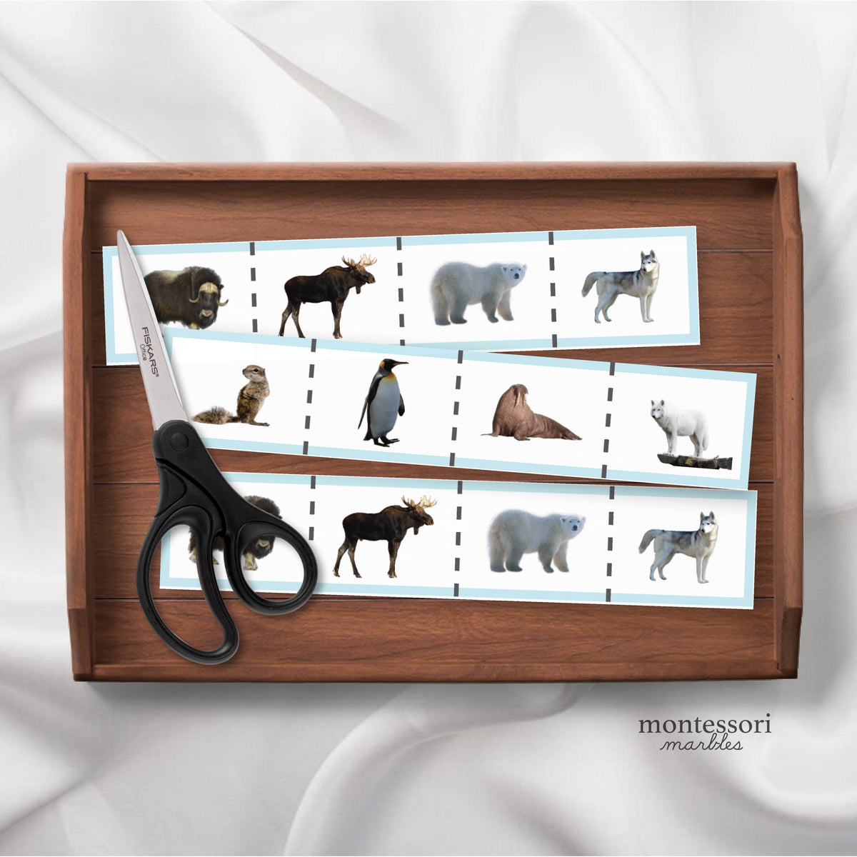 Polar Animals Cutting Strips | Montessori Printable Resources ...