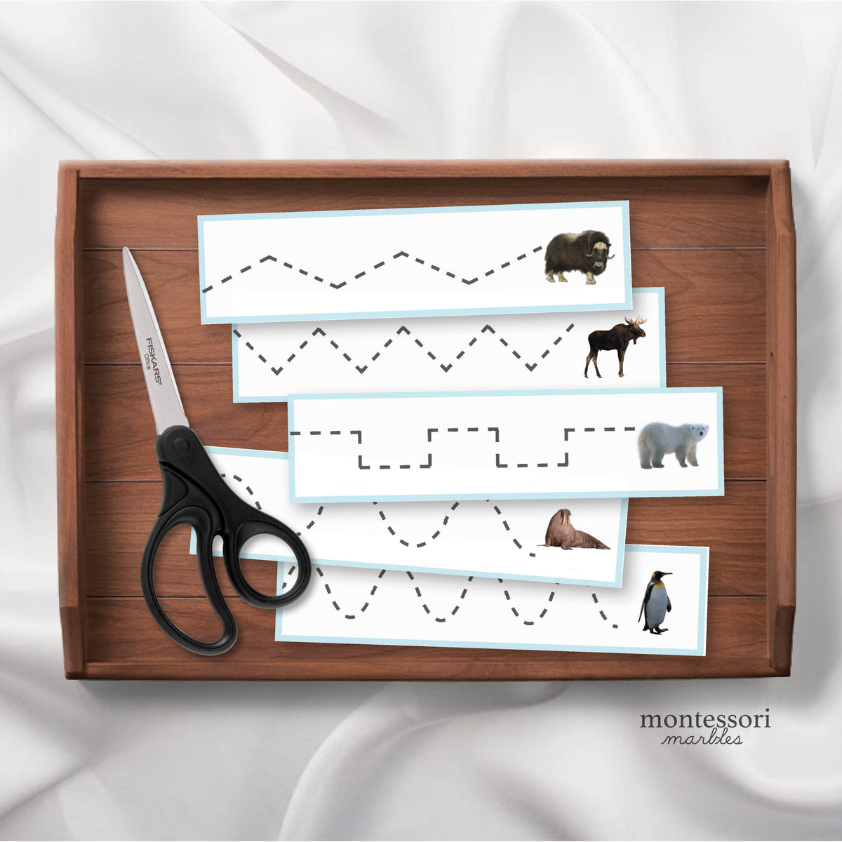 Polar Animals Cutting Strips | Montessori Printable Resources ...