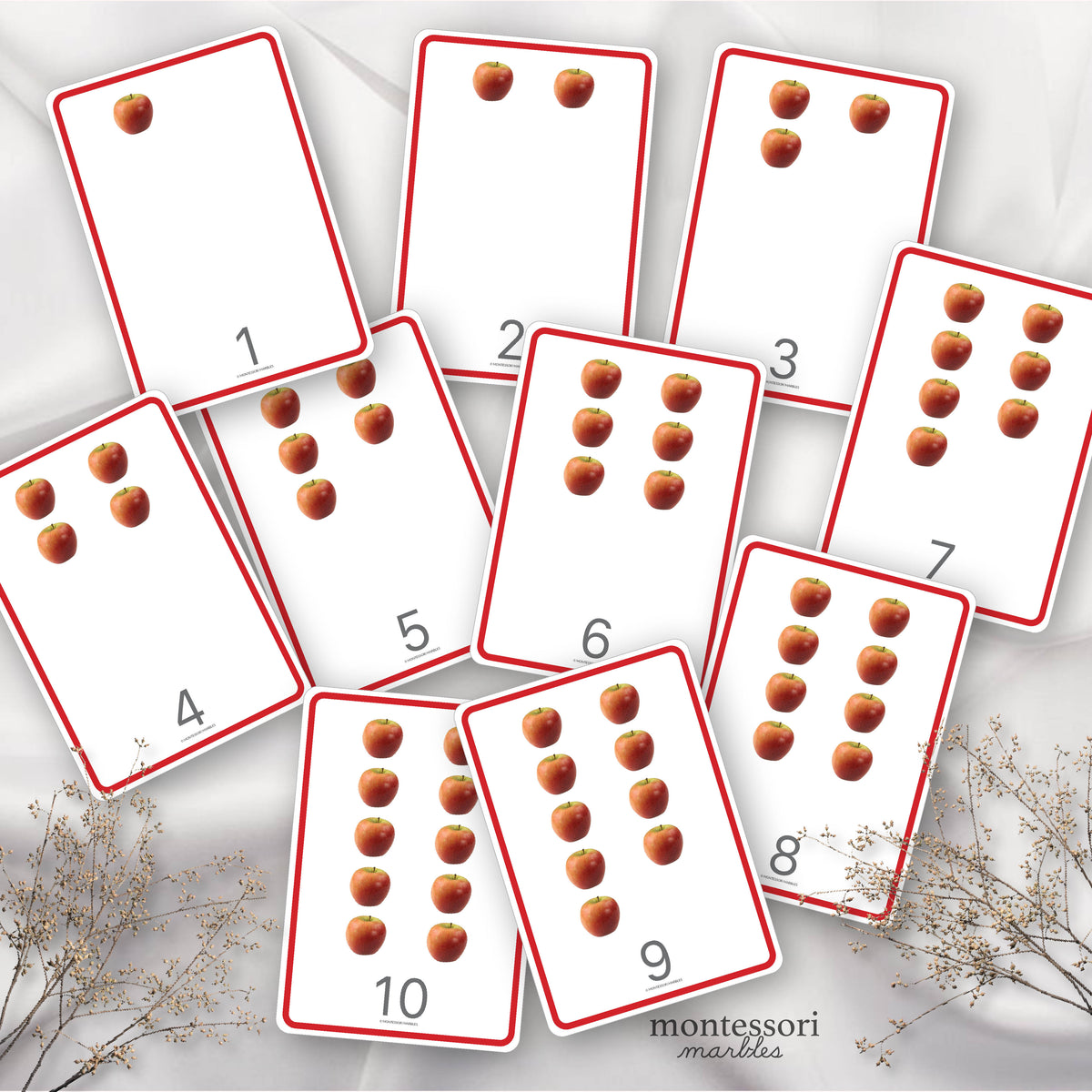 Apples Counting 1 to 10 | Montessori Inspired Printable – Montessori ...
